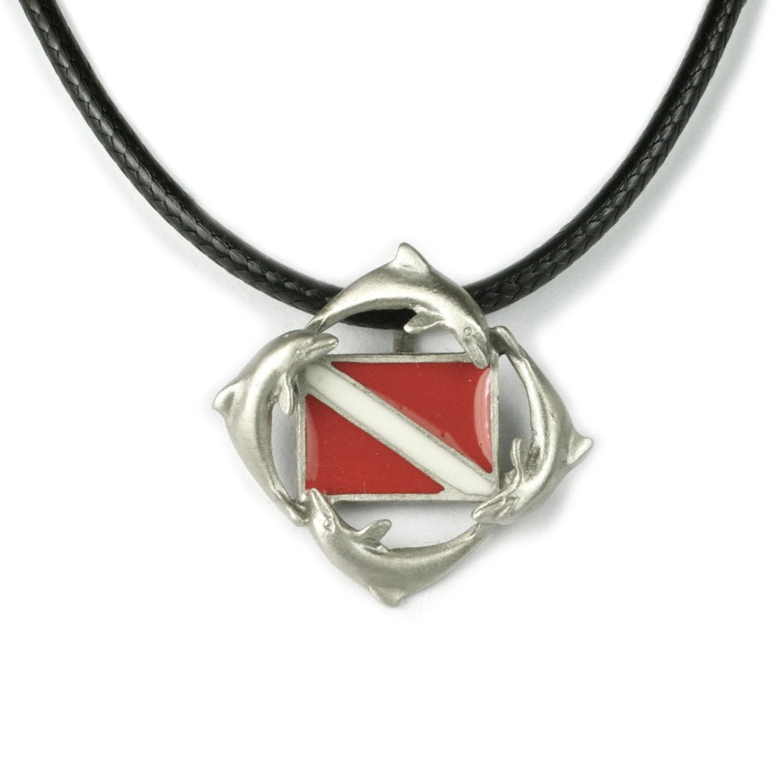 Dolphins Necklace with Dive Flag – Diver´s Collection – Pewter | The ...